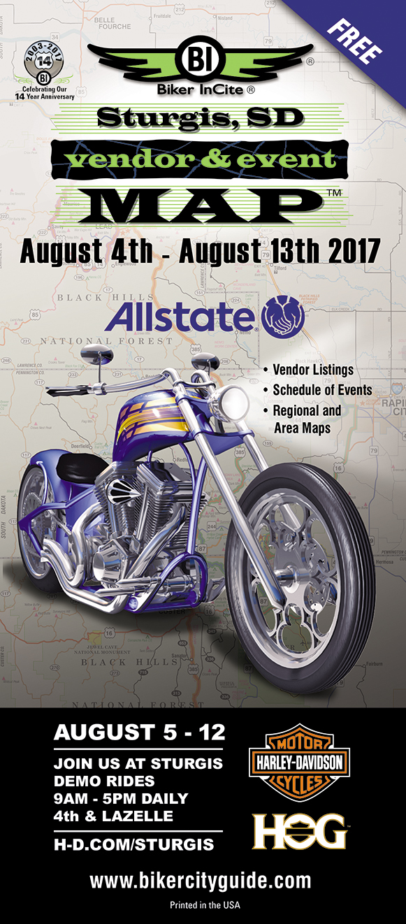 Sturgis Motorcycle Rally Map 2017 - Vendor & Event Map - Biker City ...
