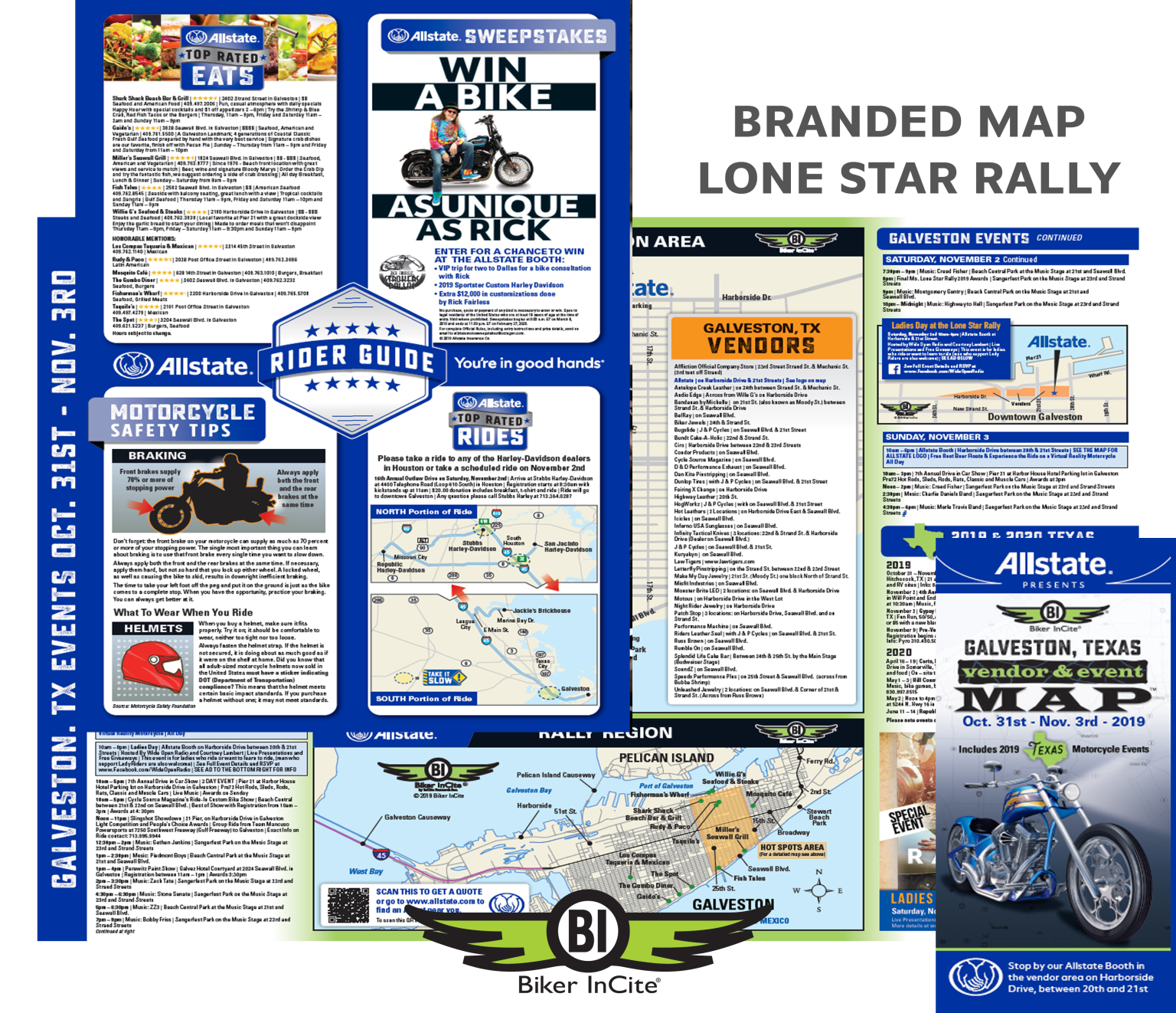 BIKER INCITE BRANDED MAPS - Biker City Guide By Biker InCite